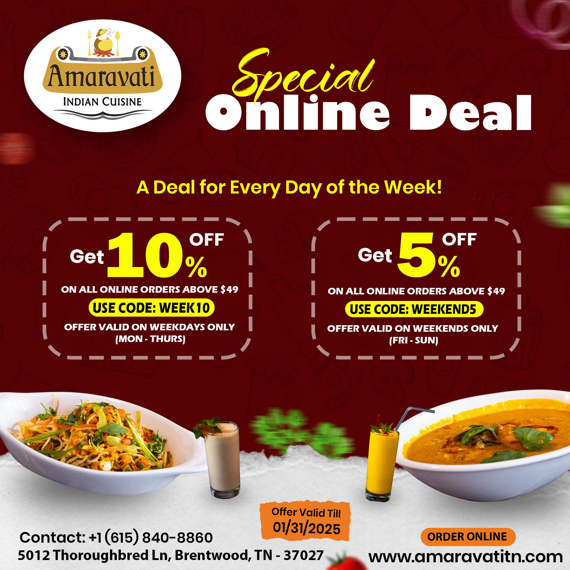 Amaravati Indian Cuisine, Brentwood - TN » Menu / Online Order