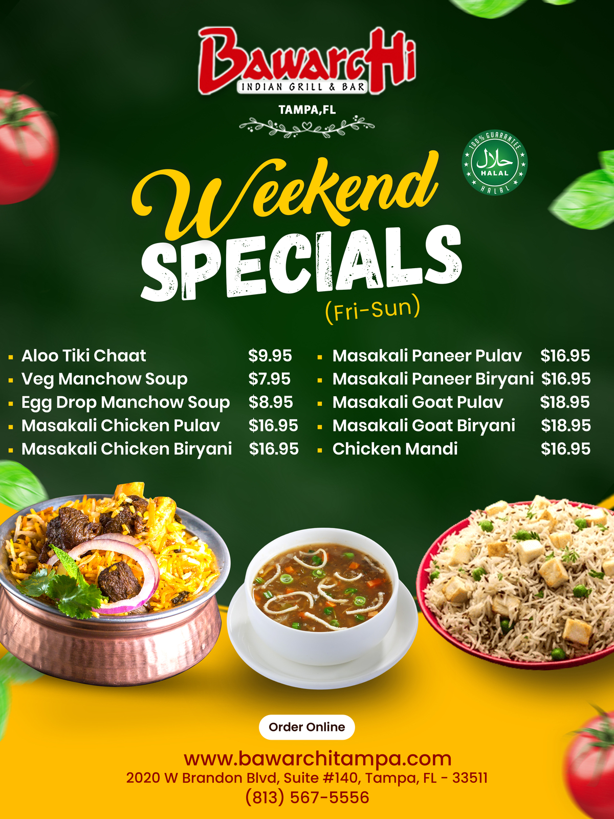 Bawarchi Indian Grill & Bar » Menu / Order Online