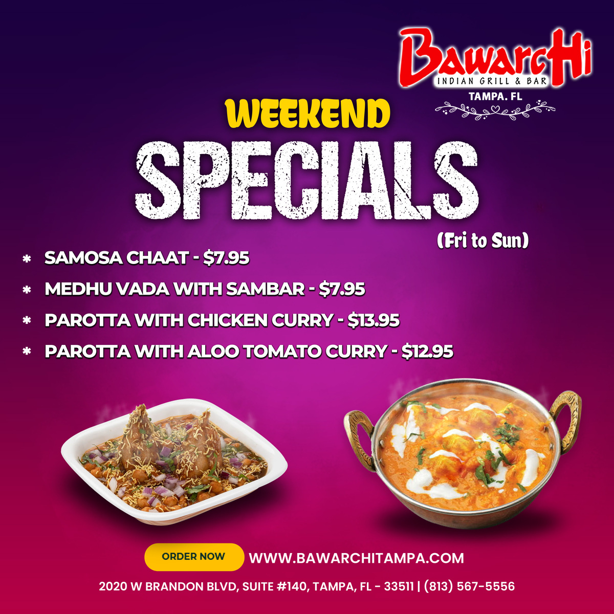 Bawarchi Indian Grill & Bar, Tampa - FL » Menu / Order Online » Order ...