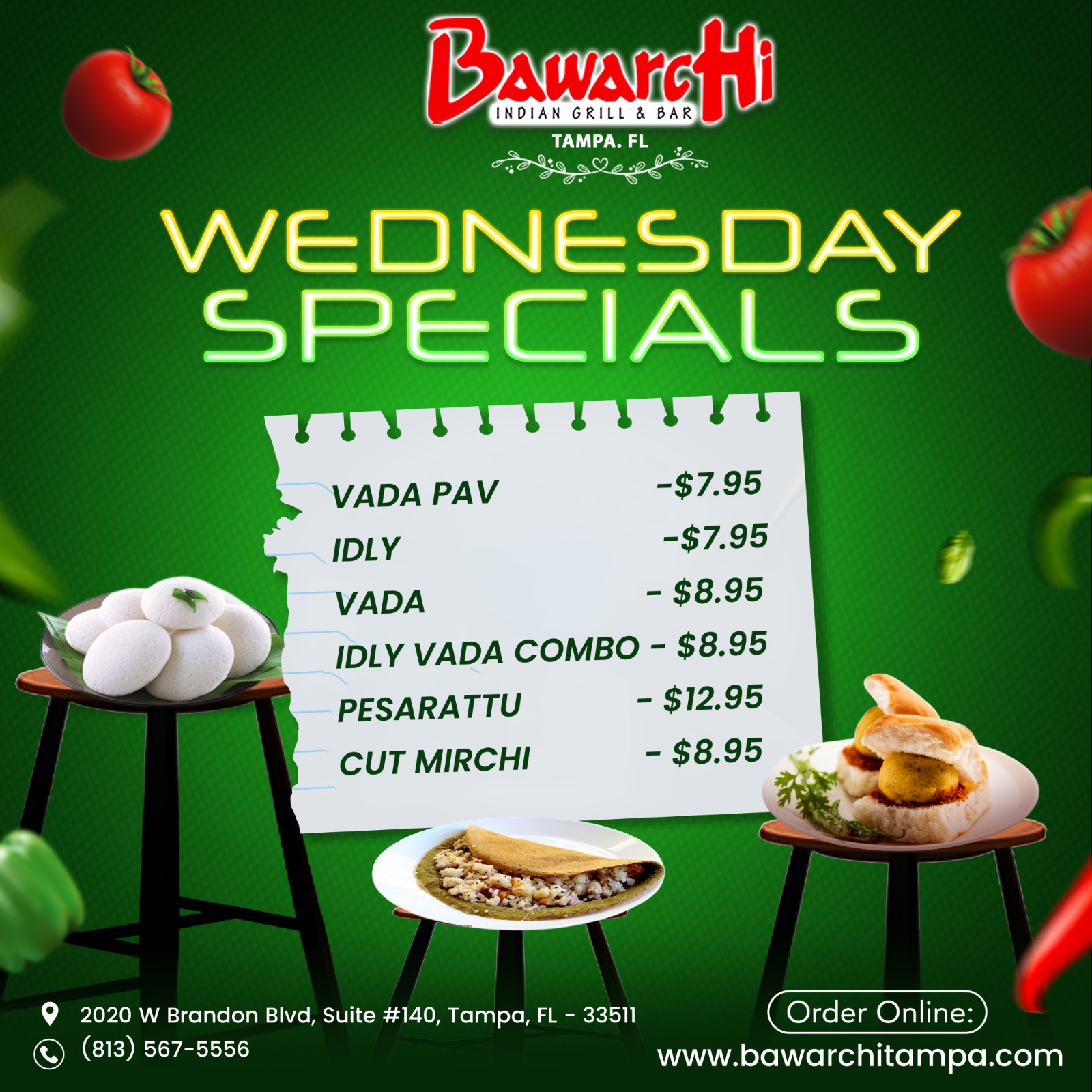 Bawarchi Indian Grill & Bar, Tampa - FL » Home » Order Online
