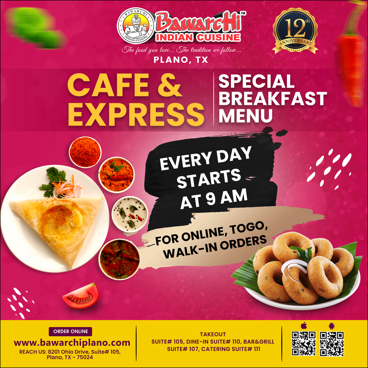 Bawarchi Biryanis Plano » Menu