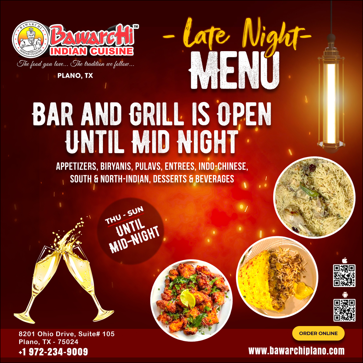 Bawarchi Biryanis Plano » Menu